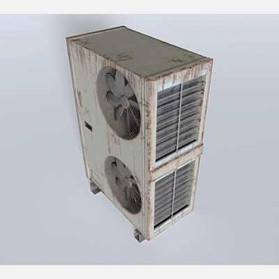 Rusty Rooftop AC HVAC Unit 2 - 3D Model by 32cm
