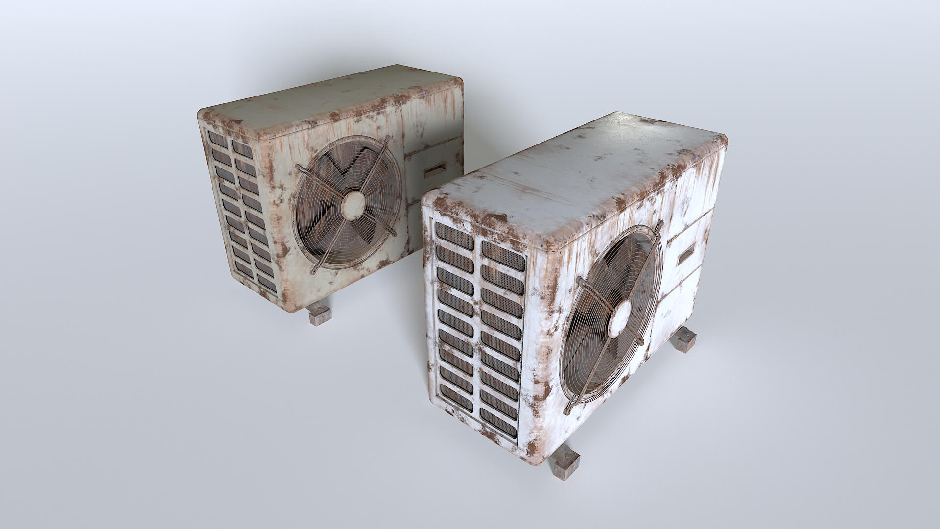 Rusty Rooftop AC HVAC Unit 3 - 3D Model by 32cm