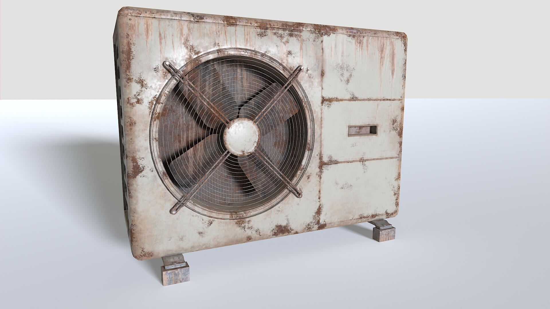 Rusty Rooftop AC HVAC Unit 3 - 3D Model by 32cm