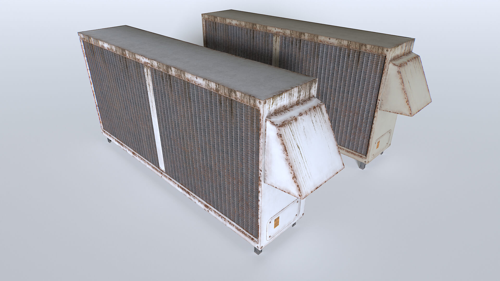 Rusty Rooftop AC HVAC Unit 4 - 3D Model by 32cm