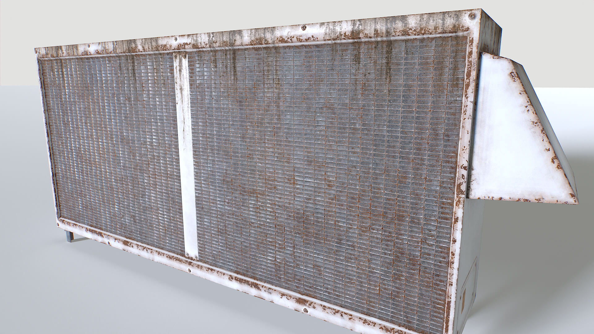 Rusty Rooftop AC HVAC Unit 4 - 3D Model by 32cm