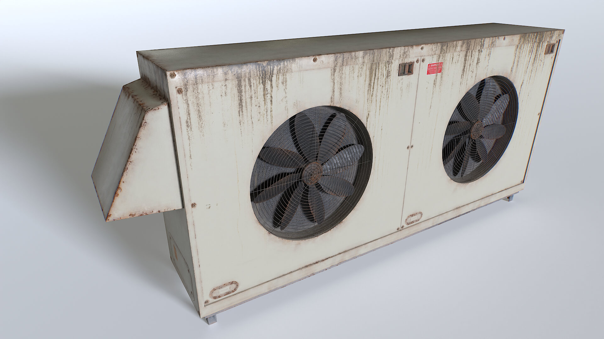 Rusty Rooftop AC HVAC Unit 4 - 3D Model by 32cm
