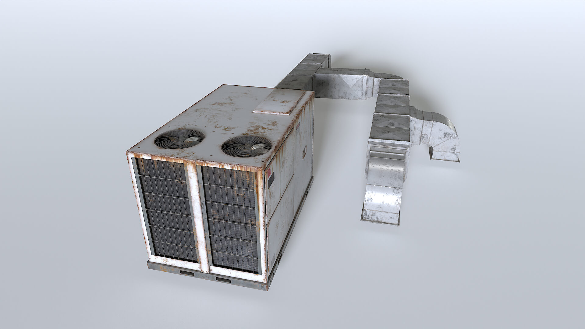Rusty Rooftop AC HVAC Unit - 3D Model by 32cm
