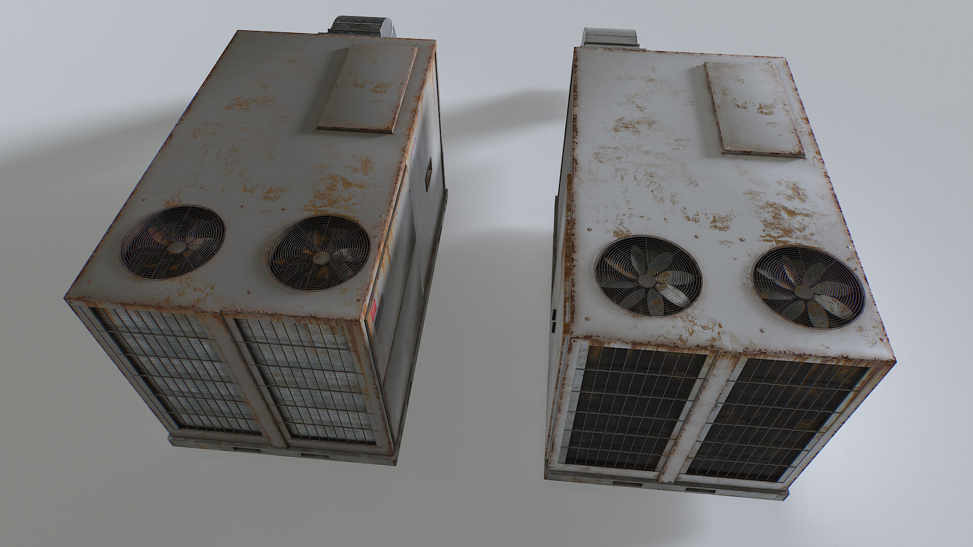 Rusty Rooftop AC HVAC Unit - 3D Model by 32cm