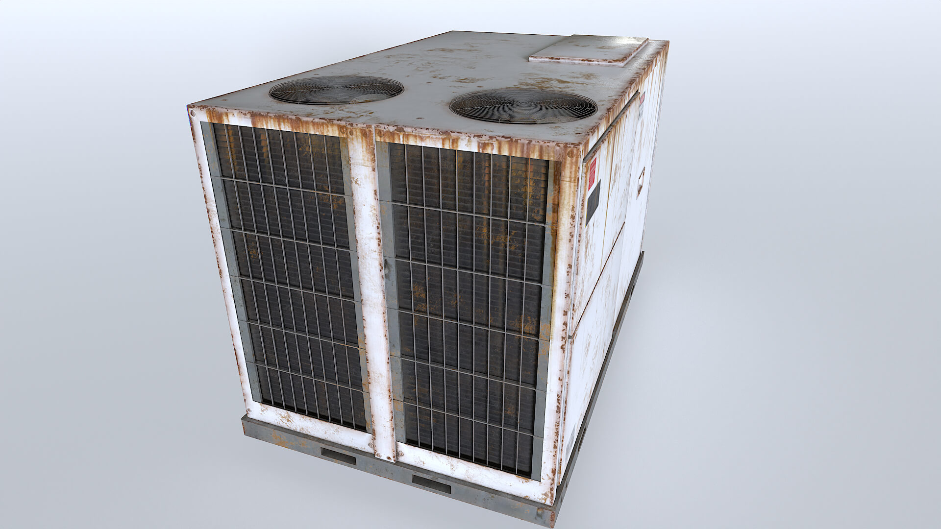 Rusty Rooftop AC HVAC Unit - 3D Model by 32cm