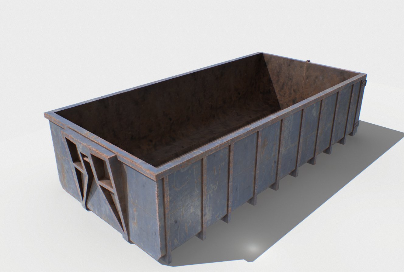 Trash Container 3 PBR - 3D Model by 32cm