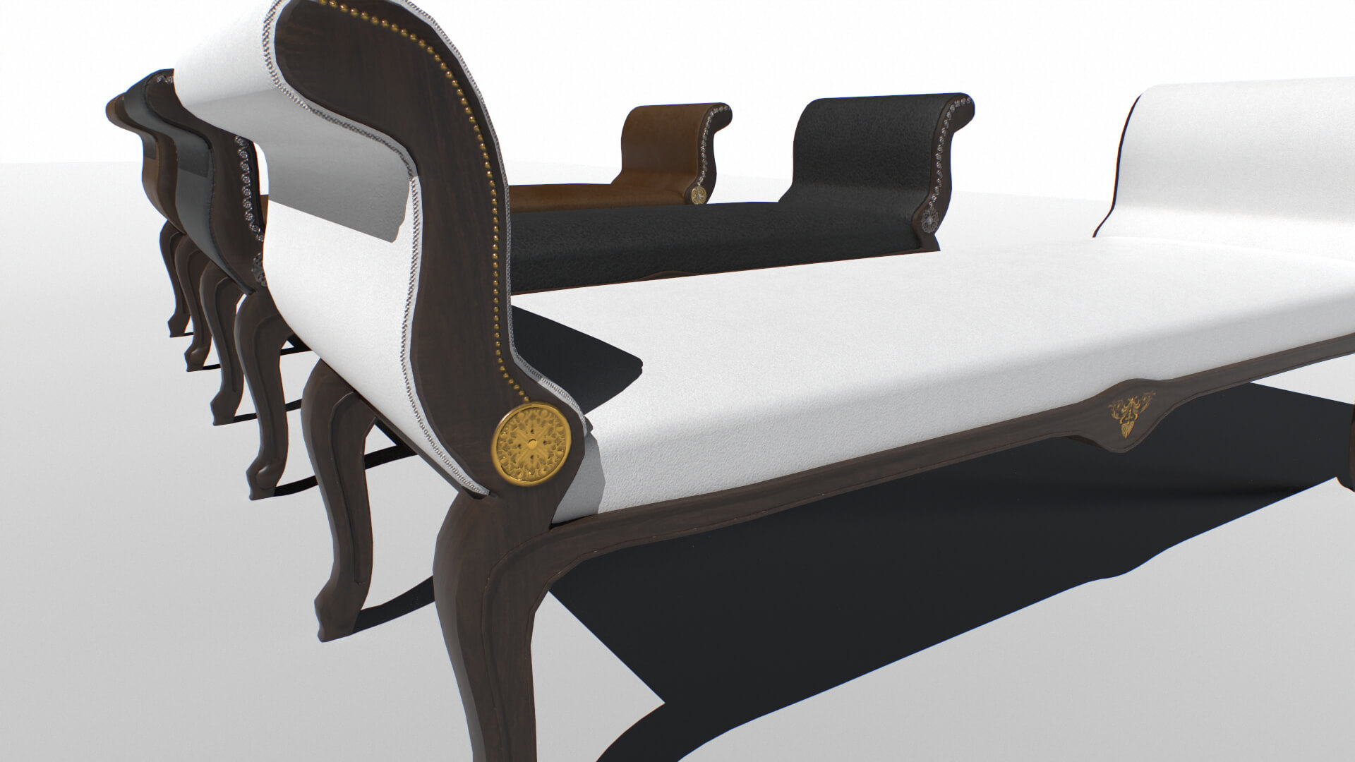 Vintage Bench Set - 3D Model by 32cm