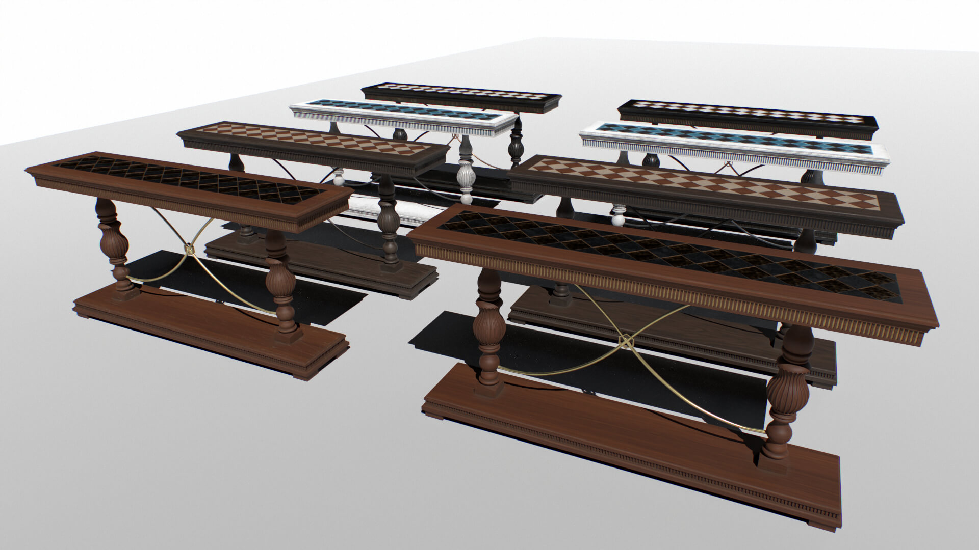 Vintage Console Set - 3D Model by 32cm