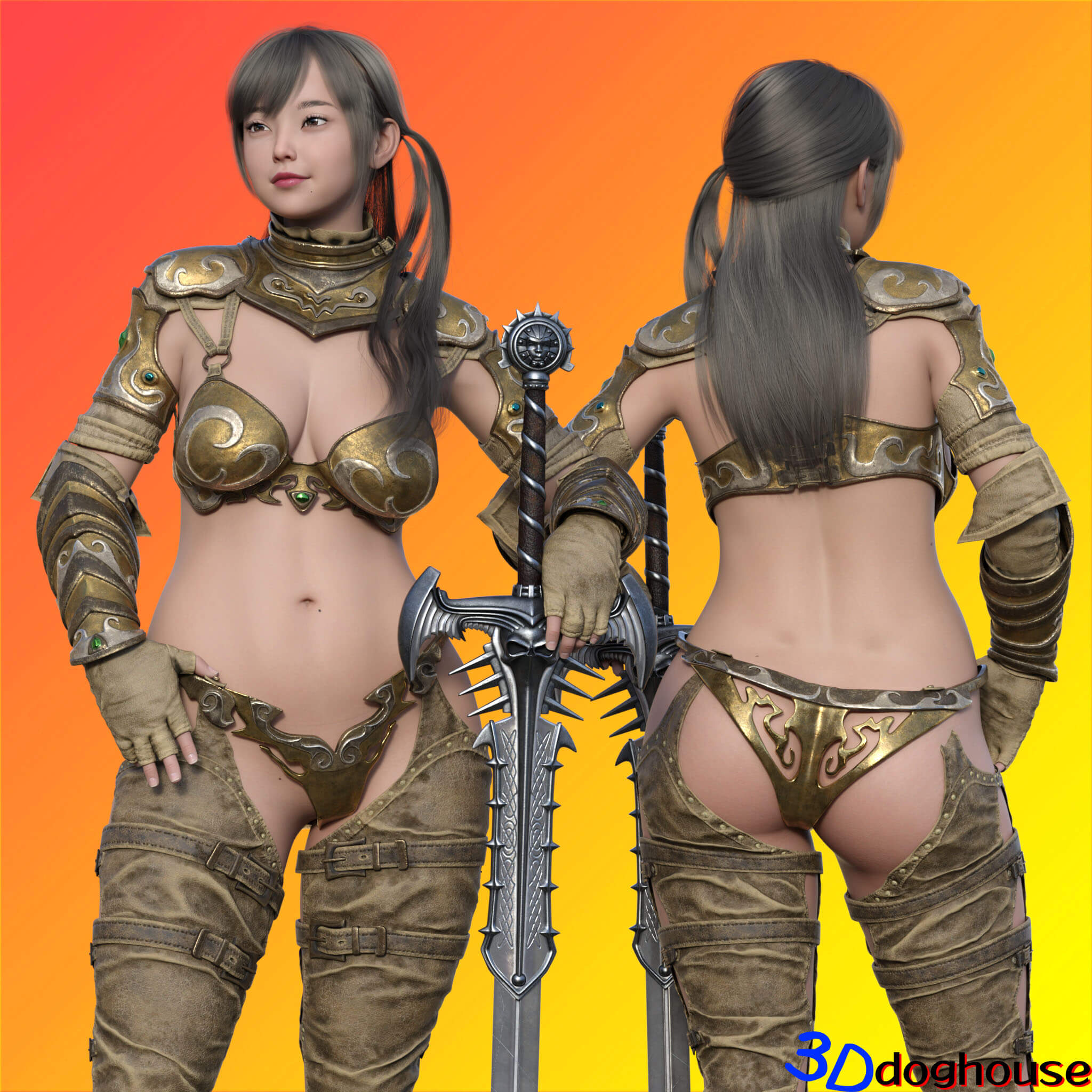 3dg Yuina 3D Render, Digital Art by 3d-doghouse