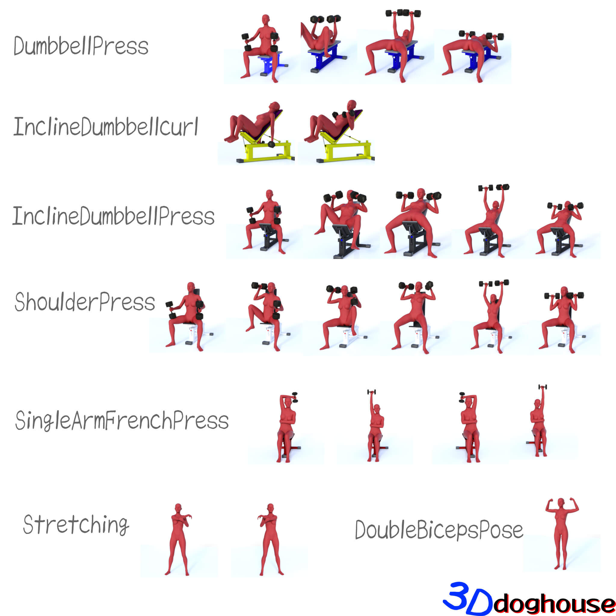 Workout Poses01 for Genesis 8 Female - Daz Content by 3d-doghouse