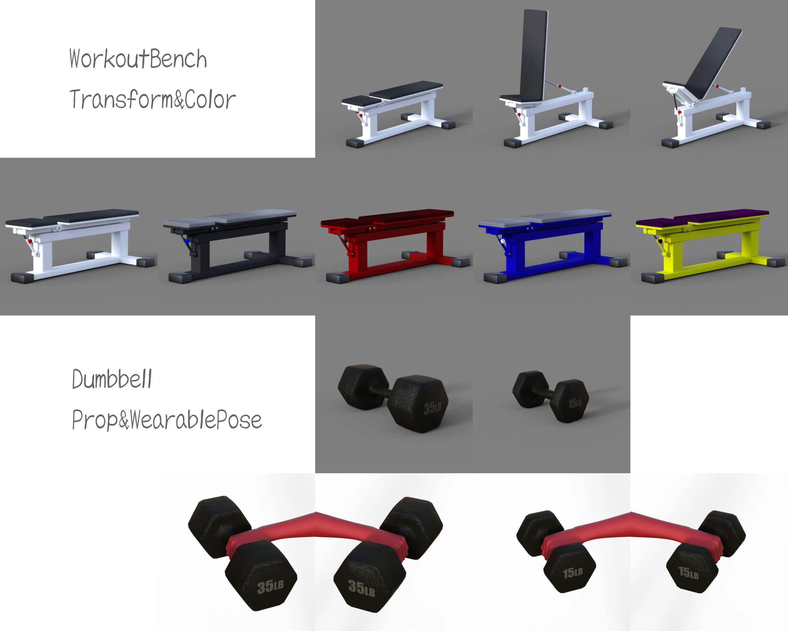 Workout Poses01 for Genesis 8 Female - Daz Content by 3d-doghouse