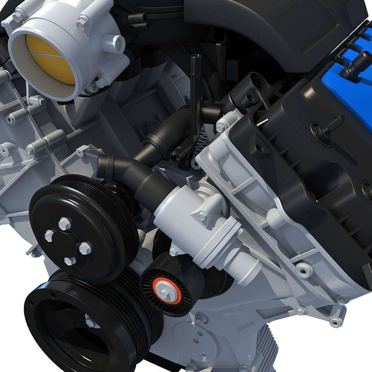 2012 Ford Mustang Boss 302 V8 Engine - 3D Model by 3D Horse