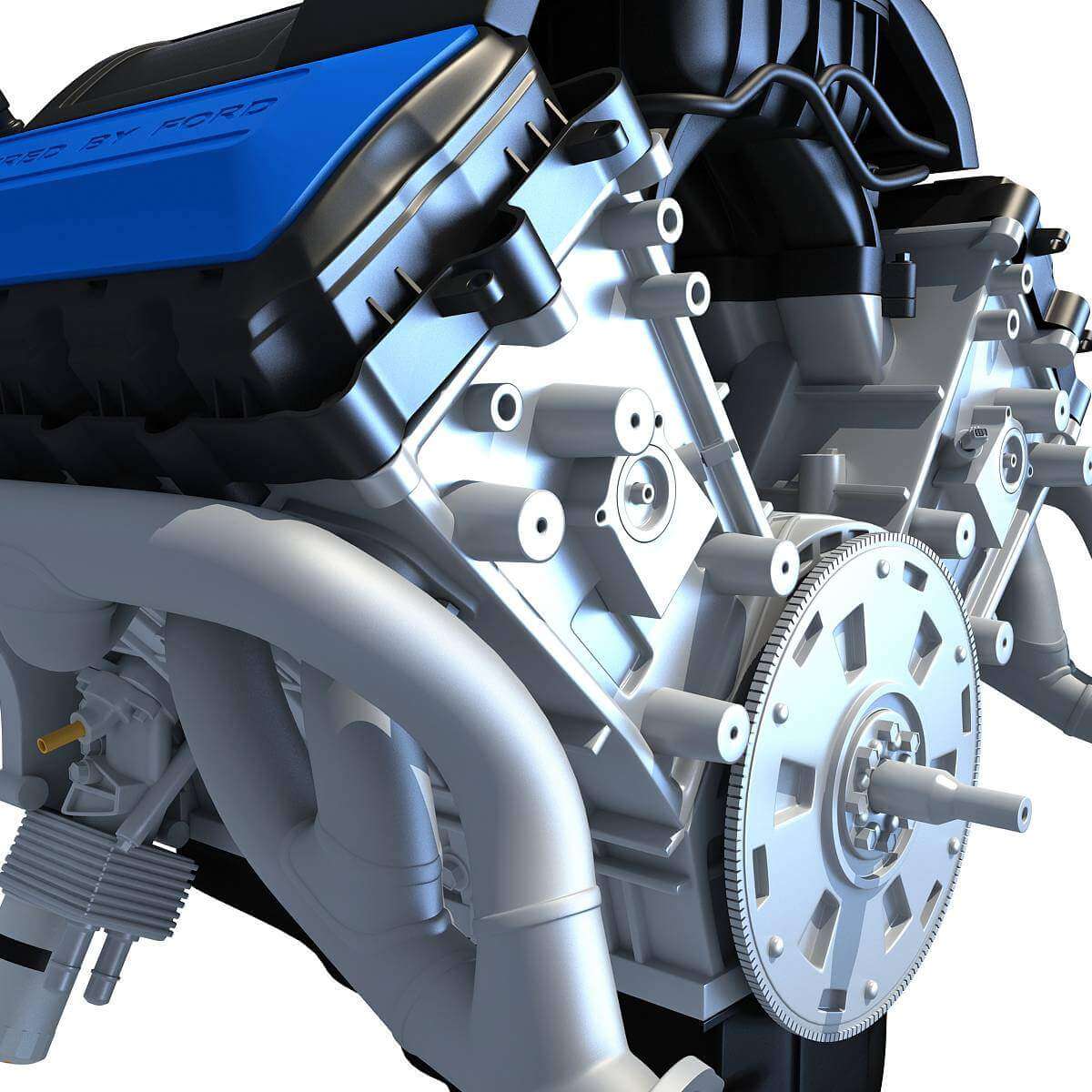 2012 Ford Mustang Boss 302 V8 Engine - 3D Model by 3D Horse