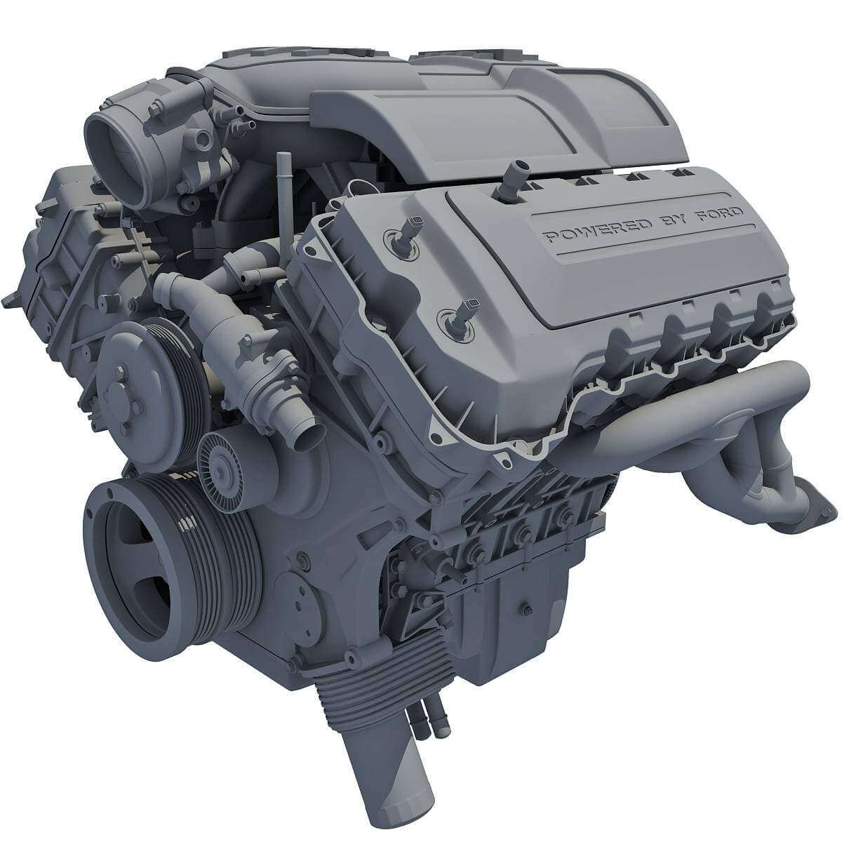 2012 Ford Mustang Boss 302 V8 Engine - 3D Model by 3D Horse