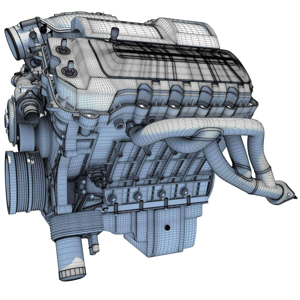 2012 Ford Mustang Boss 302 V8 Engine - 3D Model by 3D Horse