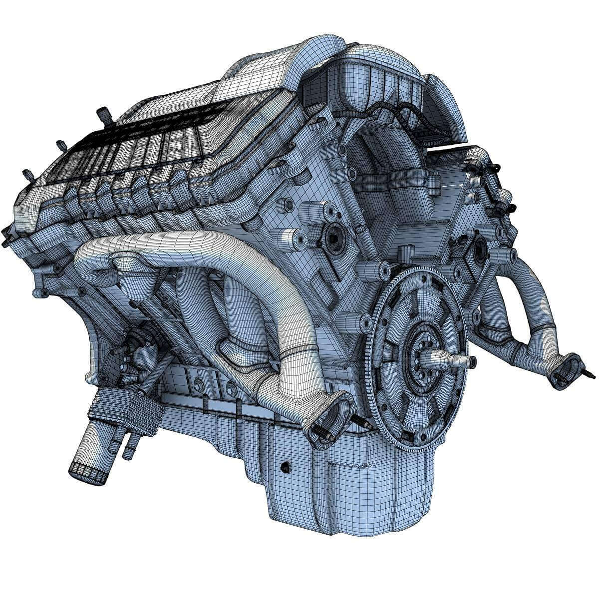 2012 Ford Mustang Boss 302 V8 Engine - 3D Model by 3D Horse