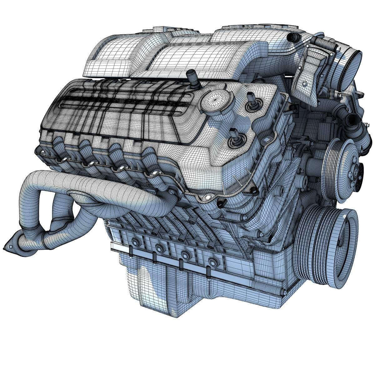 2012 Ford Mustang Boss 302 V8 Engine - 3D Model by 3D Horse