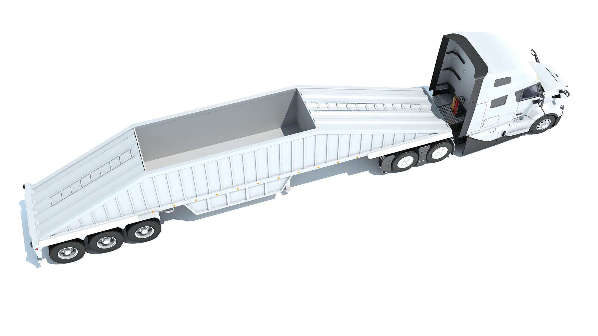 2024 Semi Truck with Bottom Dump Trailer - 3D Model by 3D Horse