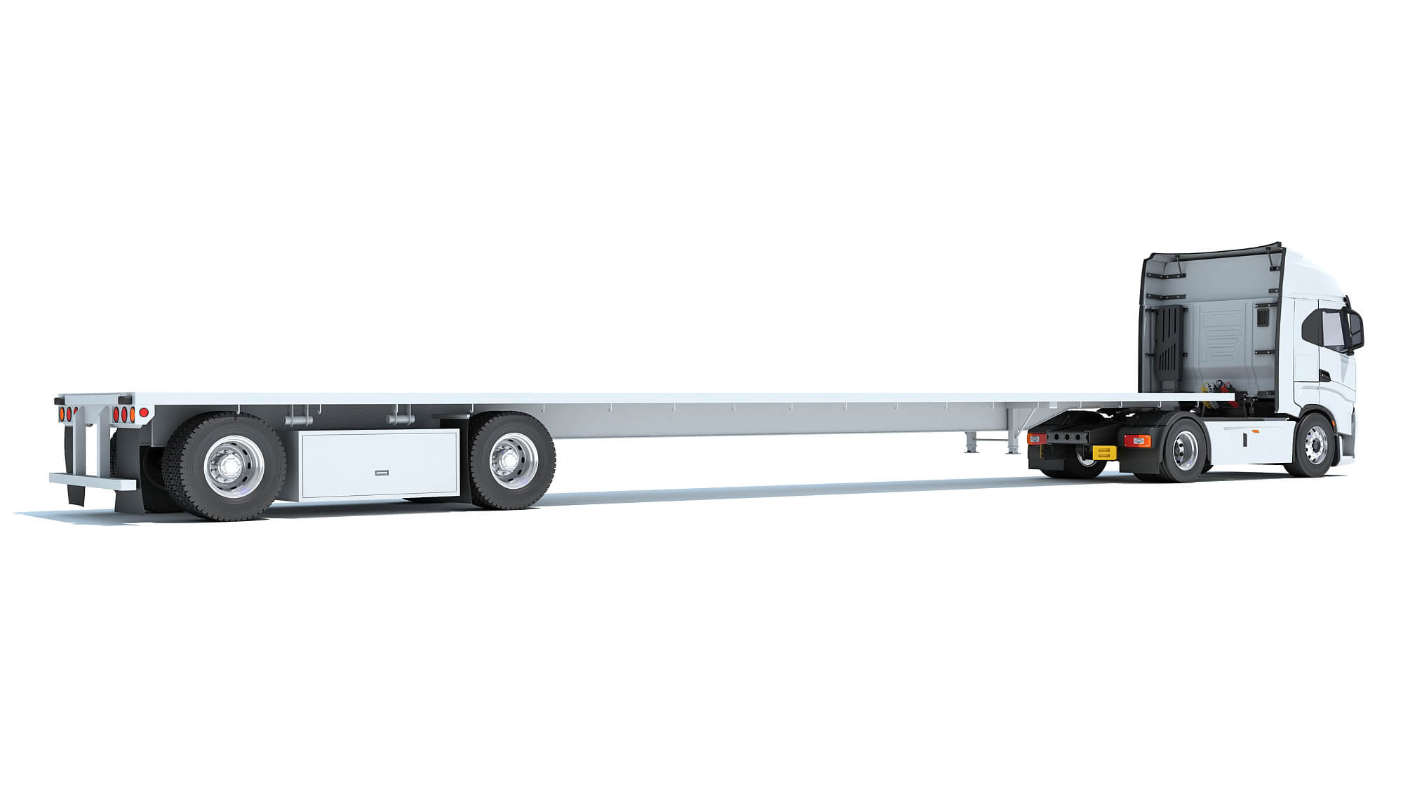 3D Semi Truck with Flatbed Trailer by 3D Horse