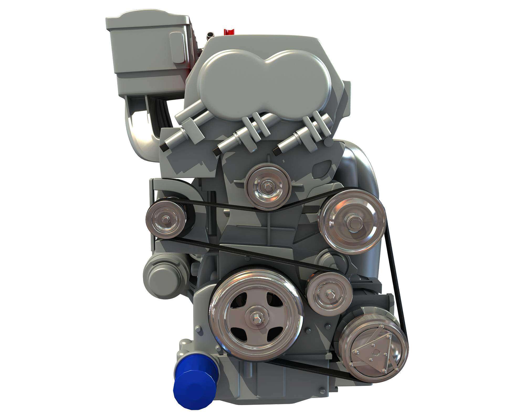 4 Cylinder Engine - 3D Model by 3D Horse