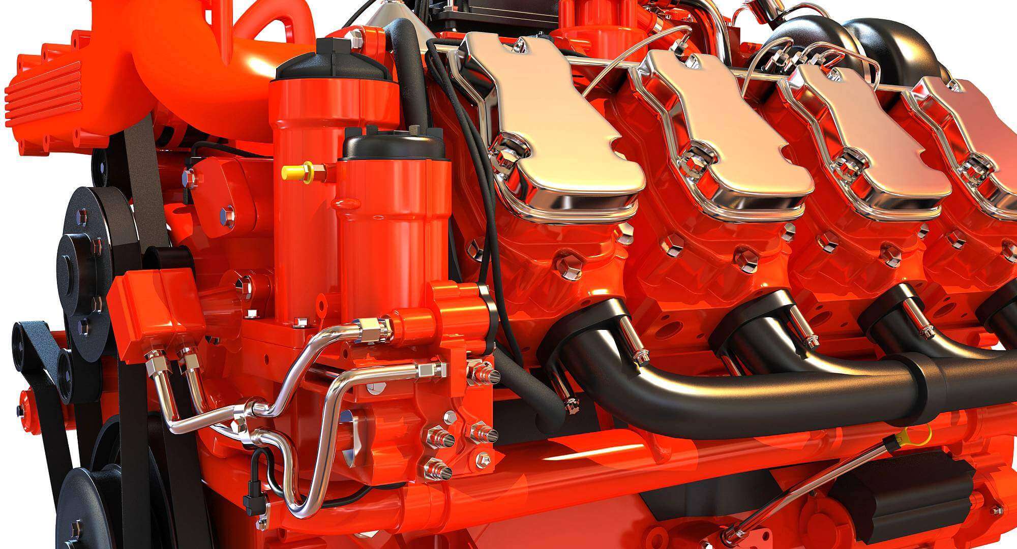 8 Cylinder Power Generation V8 Diesel Engine - 3D Model by 3D Horse