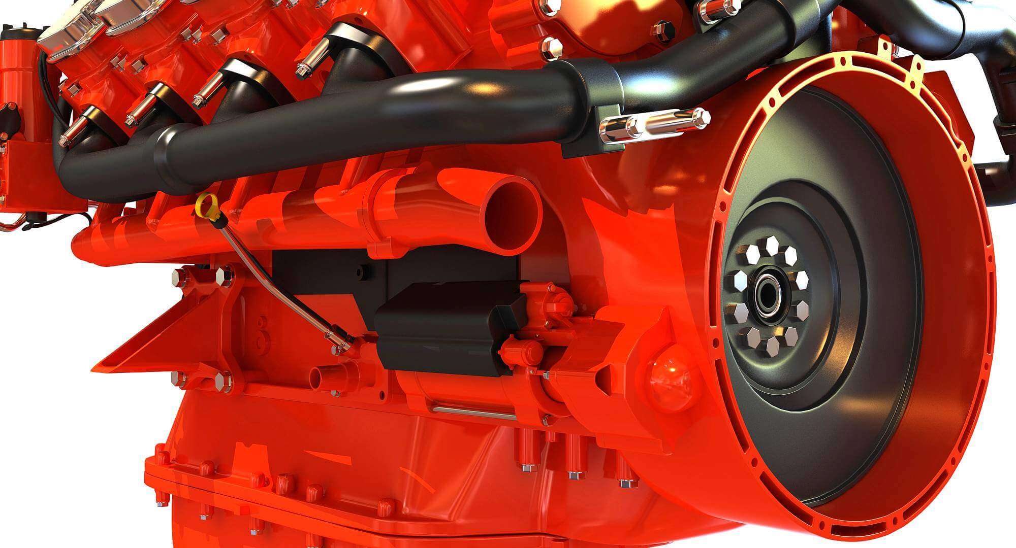 8 Cylinder Power Generation V8 Diesel Engine - 3D Model by 3D Horse