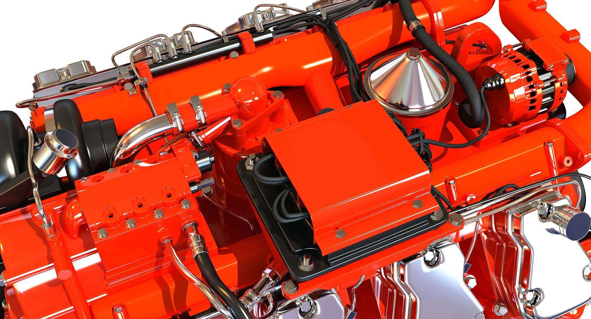 8 Cylinder Power Generation V8 Diesel Engine - 3D Model by 3D Horse