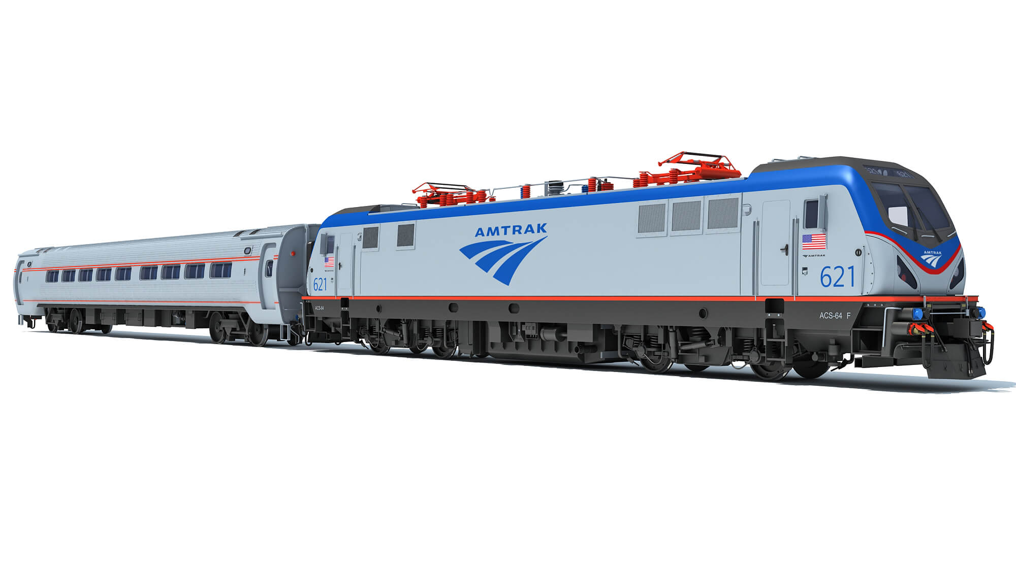 ACS-64 Passenger Train 3D Model by 3D Horse