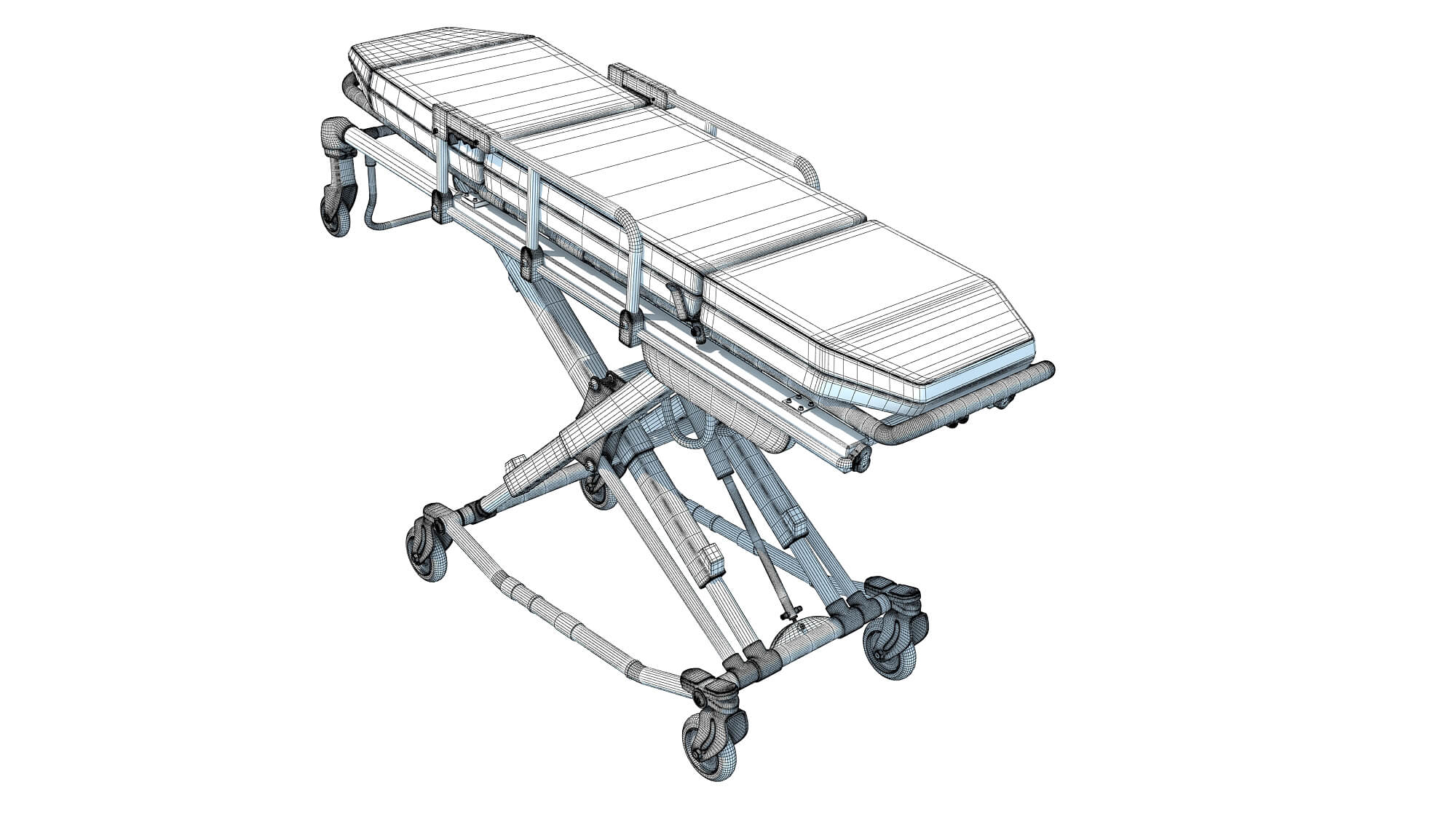 Ambulance Unfolded Gurney Stretcher - 3D Model by 3D Horse