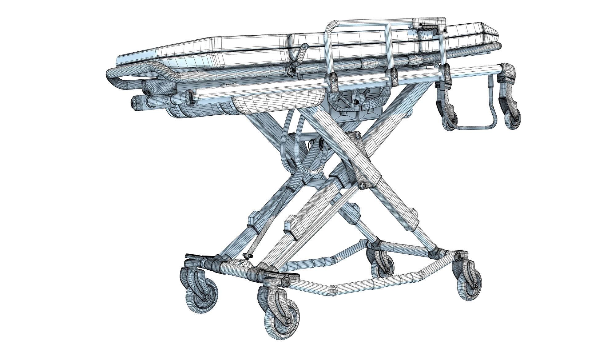 Ambulance Unfolded Gurney Stretcher - 3D Model by 3D Horse