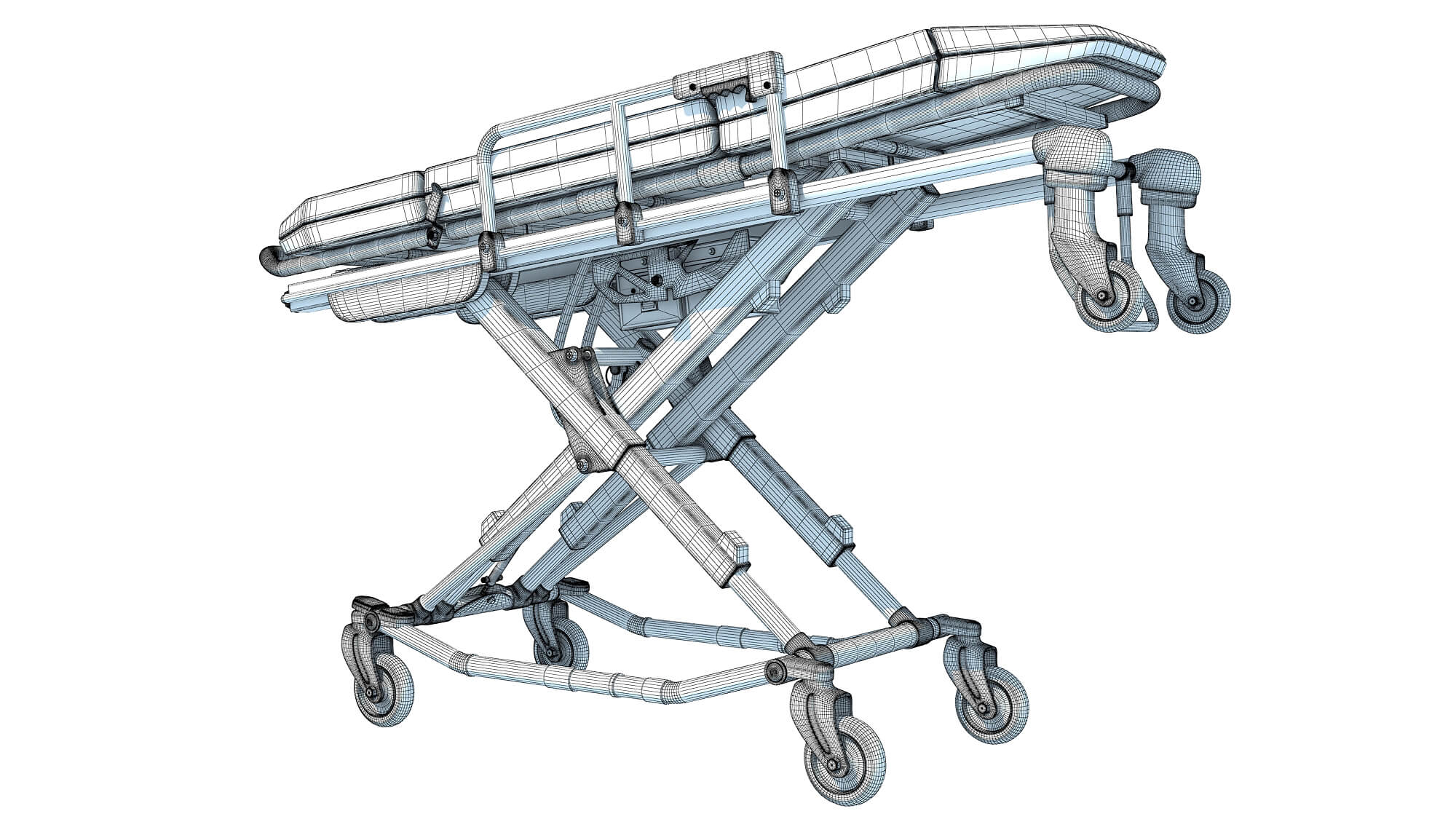 Ambulance Unfolded Gurney Stretcher - 3D Model by 3D Horse