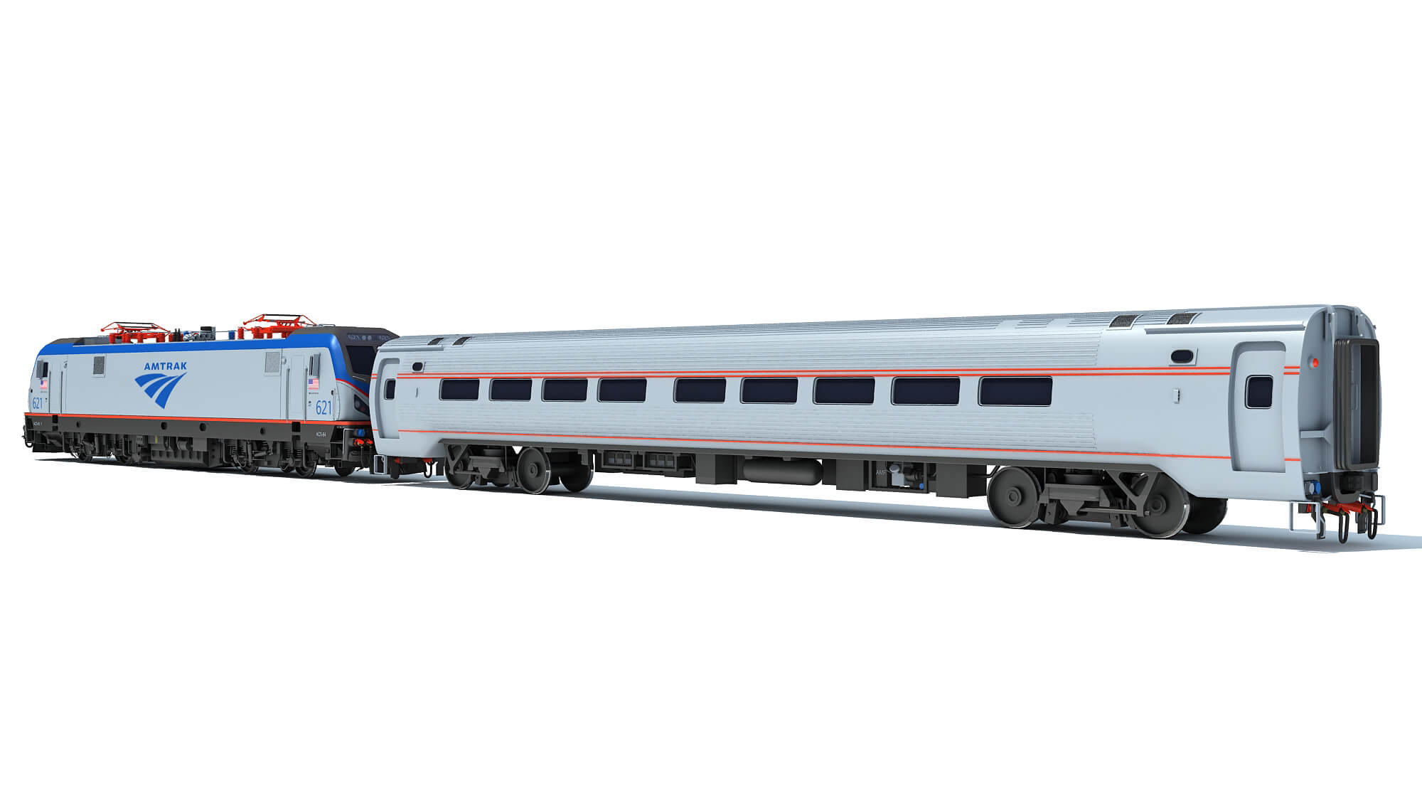 Amtrak Train - 3D Model by 3D Horse