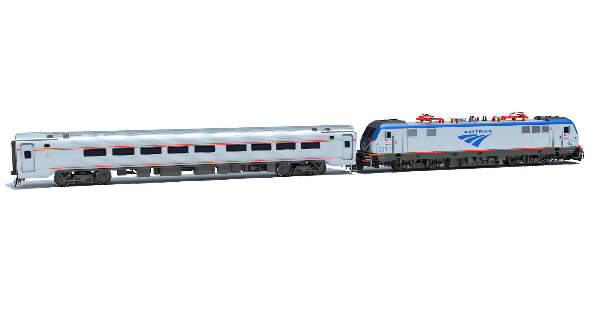 Amtrak Train - 3D Model by 3D Horse