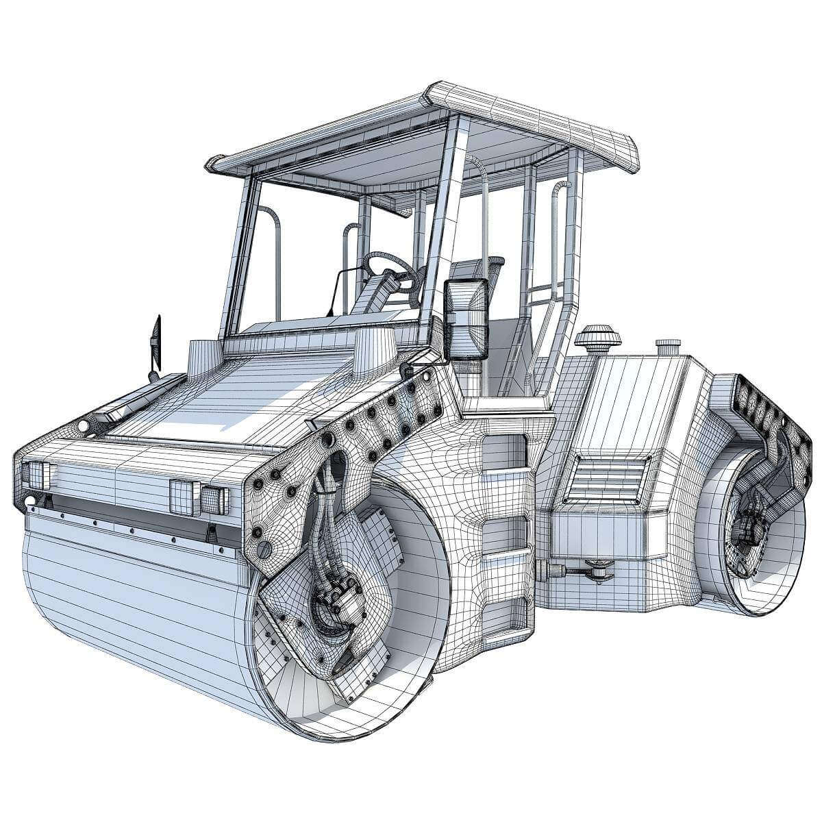 Case Asphalt Compactor - 3D Model by 3D Horse