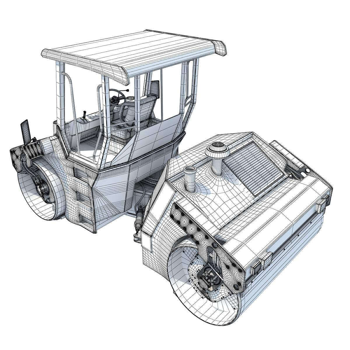 Case Asphalt Compactor - 3D Model by 3D Horse