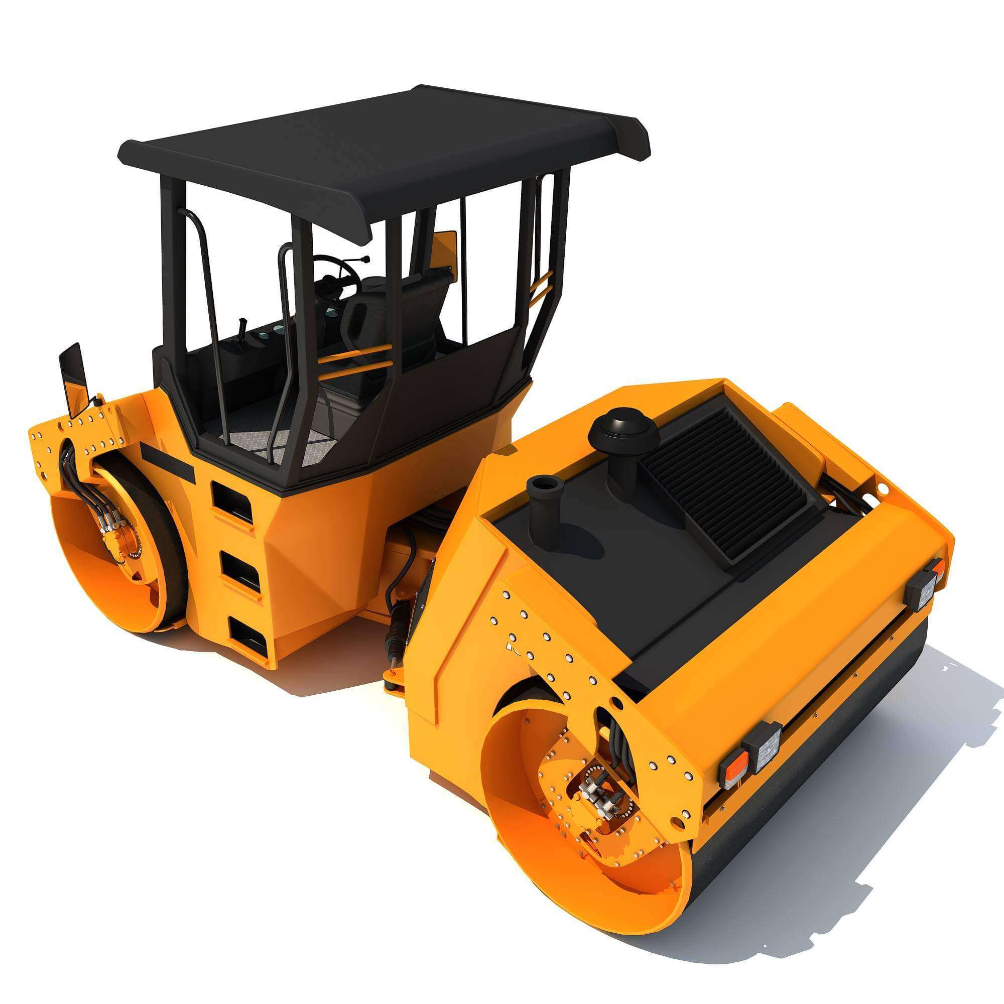 Asphalt Paver and Roller - 3D Model by 3D Horse