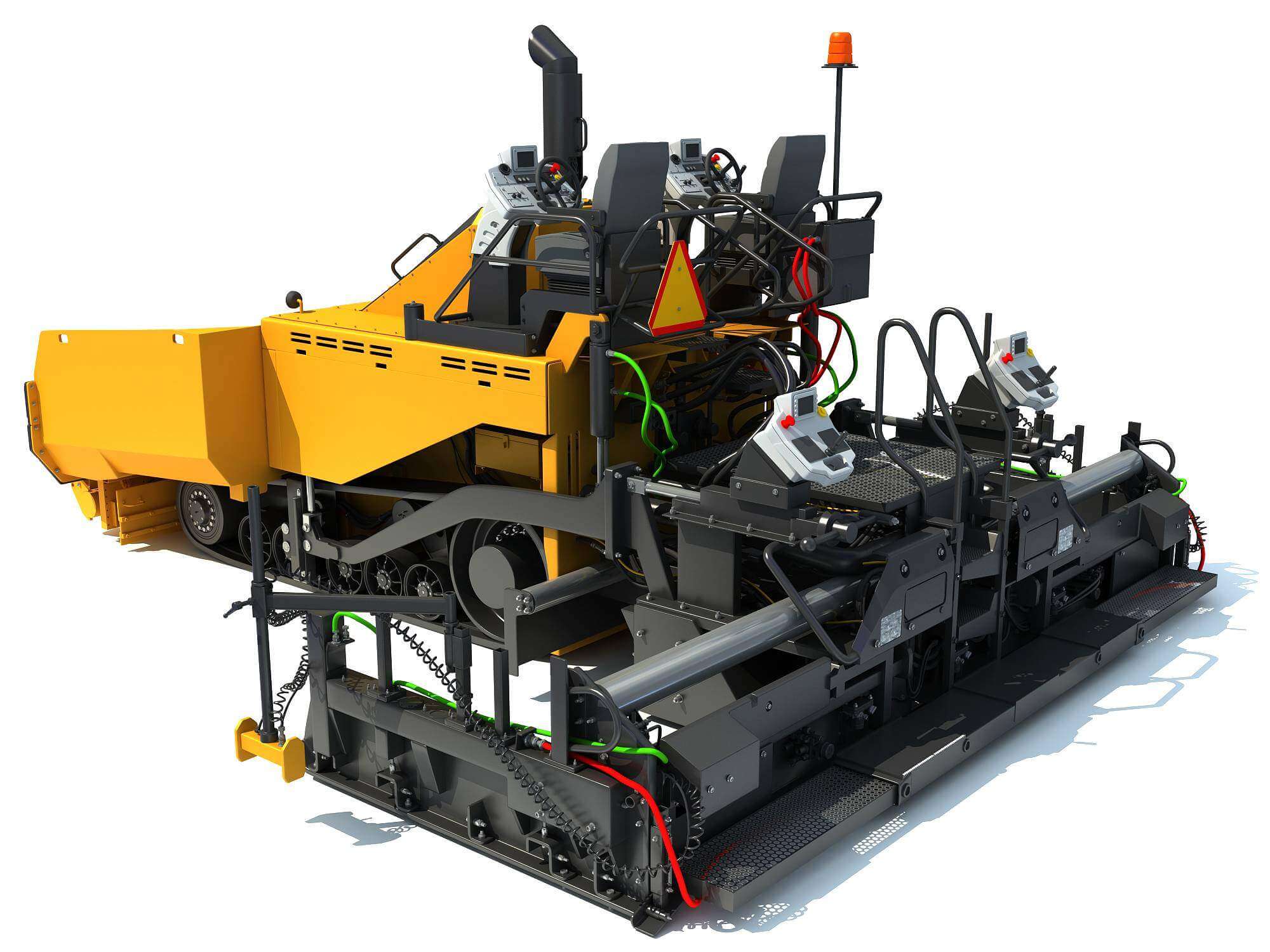 Asphalt Paver and Roller - 3D Model by 3D Horse
