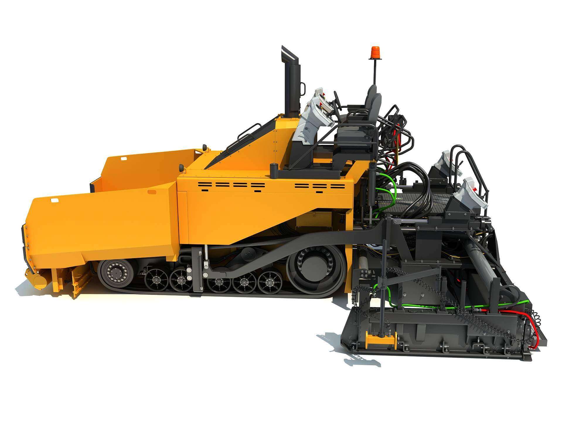 Asphalt Paver and Roller - 3D Model by 3D Horse