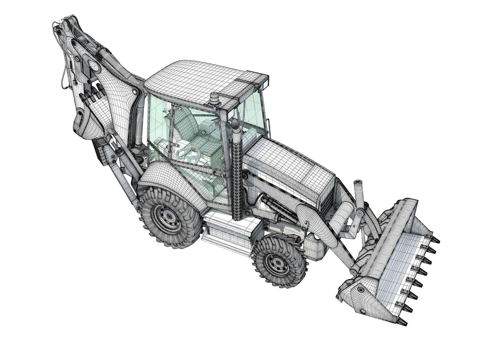 Backhoe Loader - 3D Model by 3D Horse