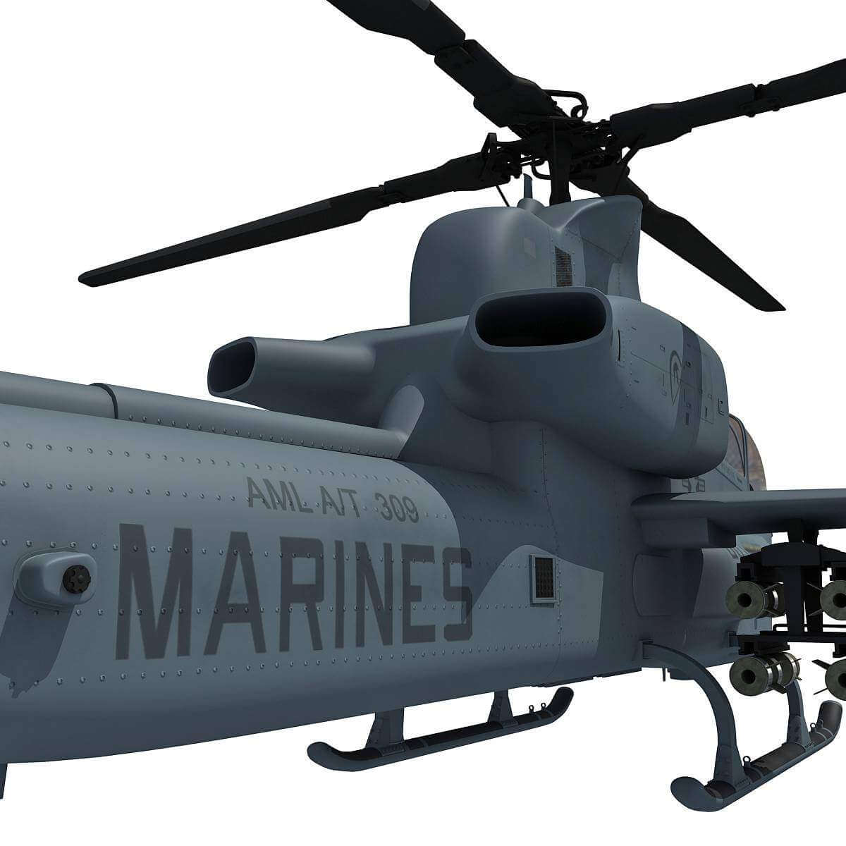 Bell AH-1Z Viper Attack Helicopter 3D Model by 3D Horse