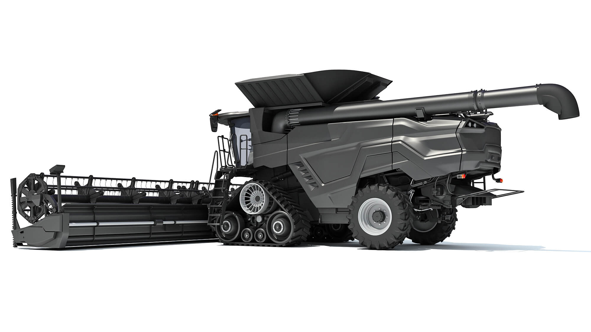 Black Combine Harvester V3 - 3D Model by 3D Horse