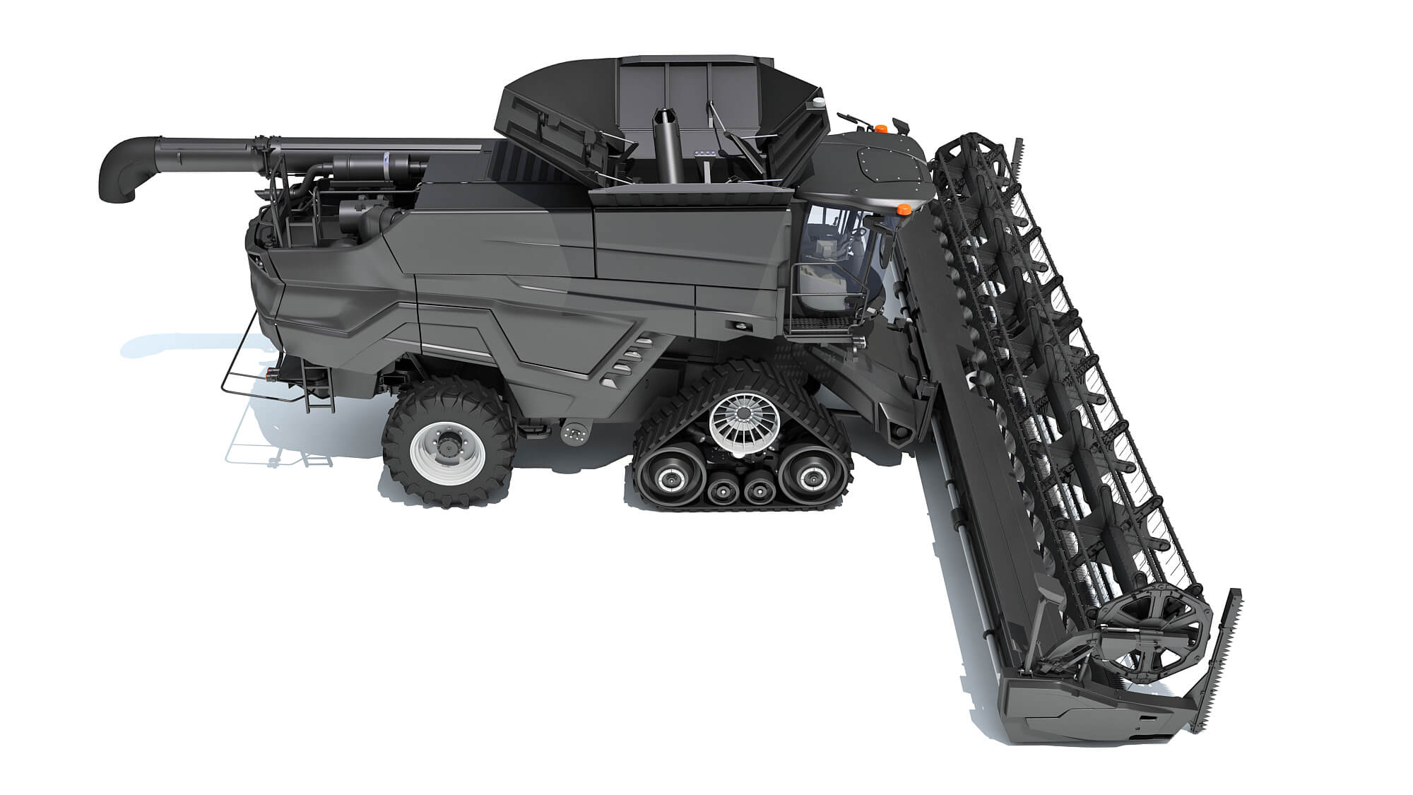 Black Combine Harvester V3 - 3D Model by 3D Horse