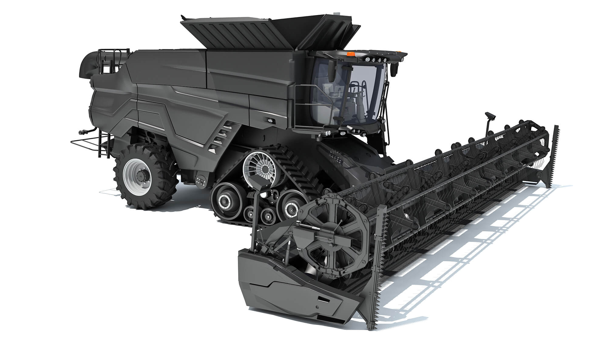 Black Combine Harvester V3 - 3D Model by 3D Horse