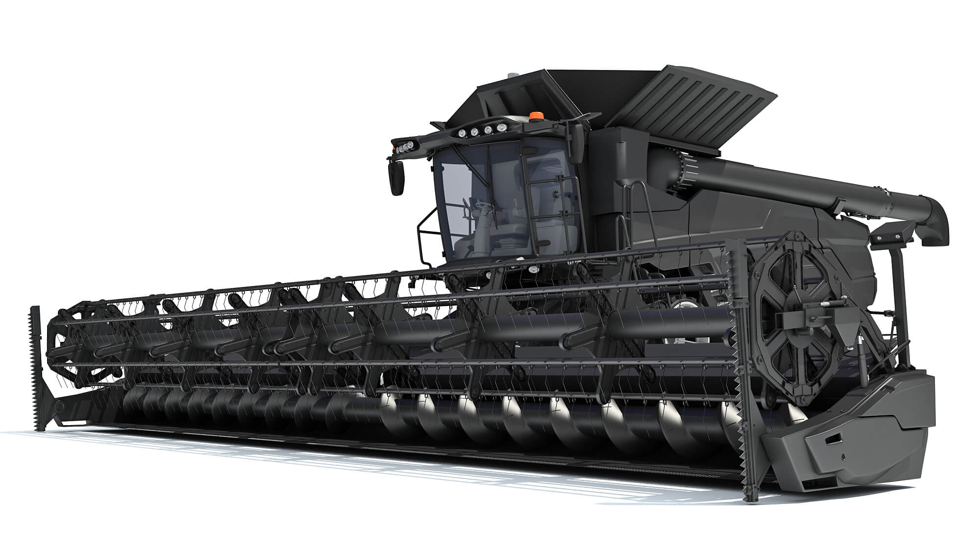 Black Combine Harvester V3 - 3D Model by 3D Horse