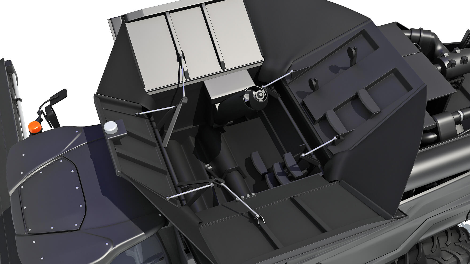 Black Combine Harvester V3 - 3D Model by 3D Horse