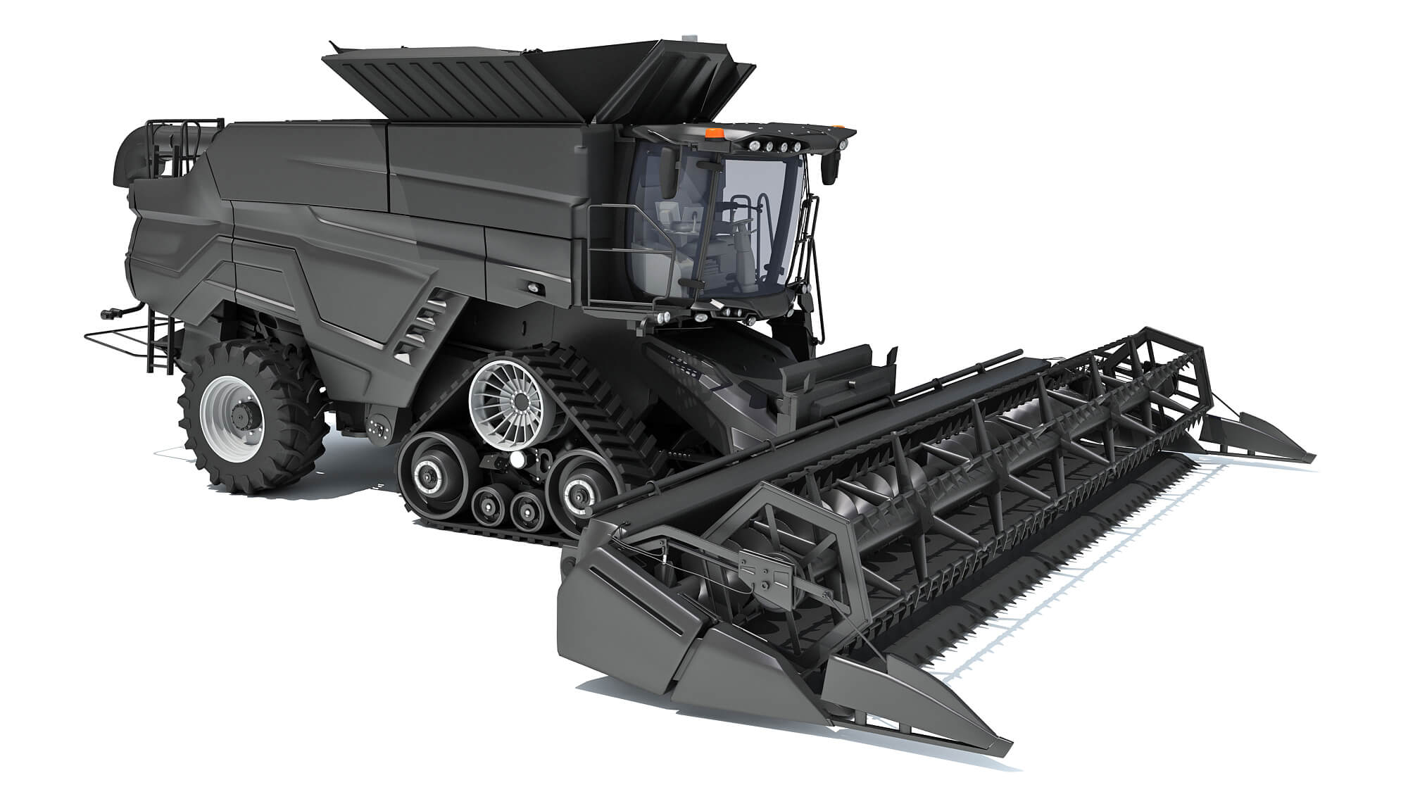 Black Combine Harvester V4 - 3D Model by 3D Horse