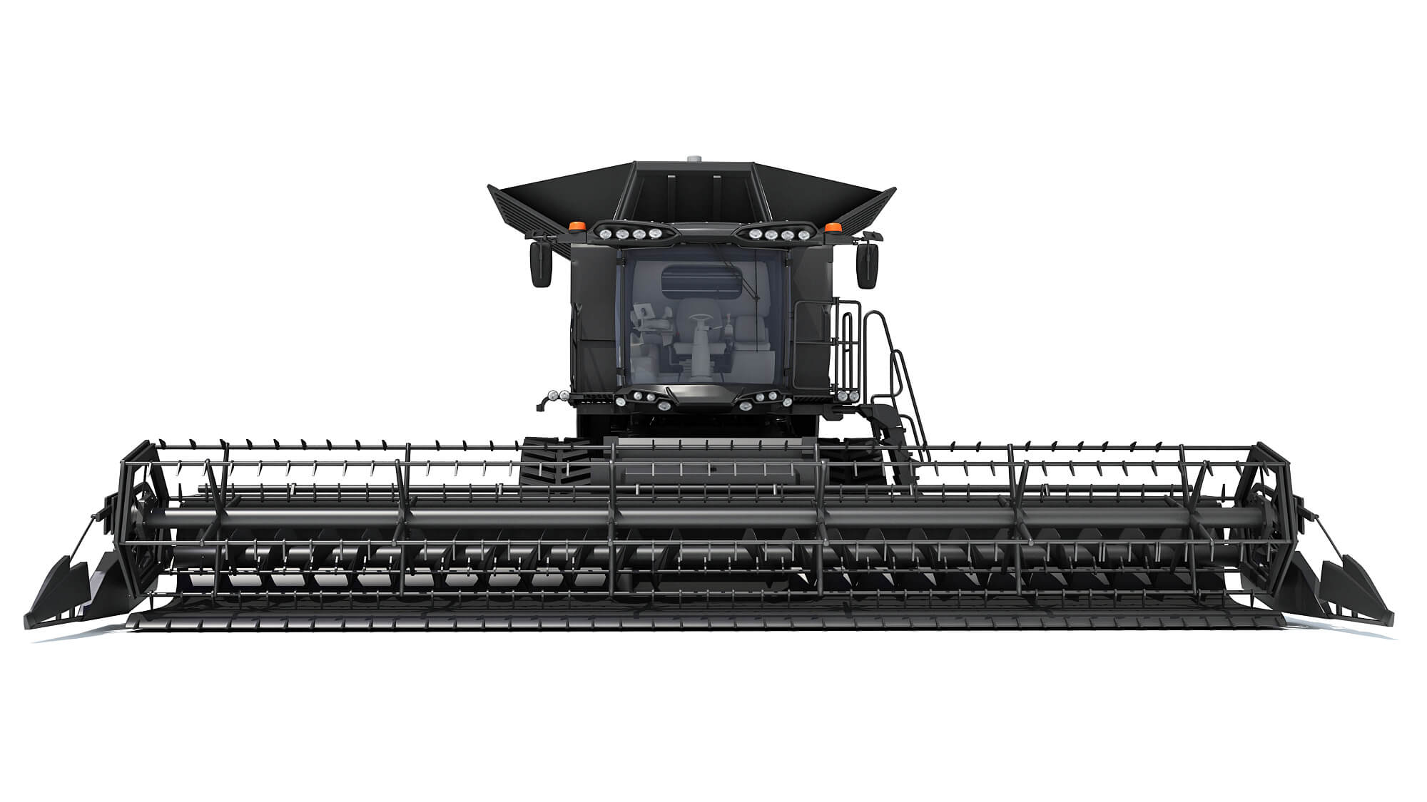 Black Combine Harvester V4 - 3D Model by 3D Horse