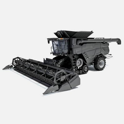 Black Combine Harvester V4 - 3D Model by 3D Horse