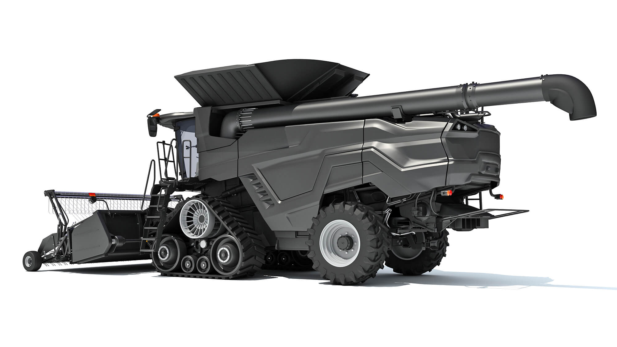 Black Combine Harvester V5 - 3D Model by 3D Horse