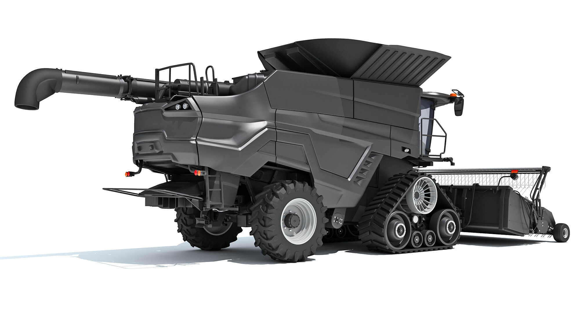 Black Combine Harvester V5 - 3D Model by 3D Horse